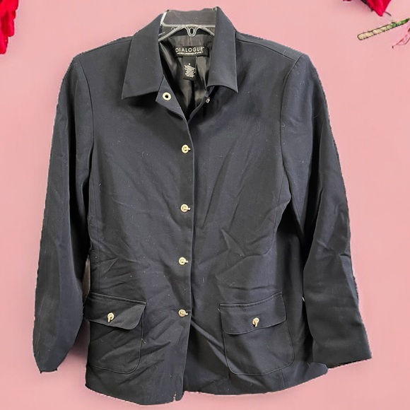 Dialogue | Jackets & Coats | Dialogue Black Clip Front Blazer | Poshmark